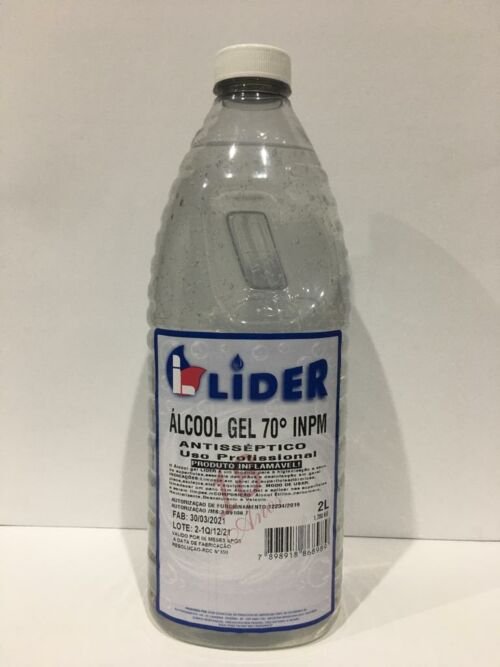 Líder - Álcool Gel 70º INPM 2 LT - Star Clean Distribuidora