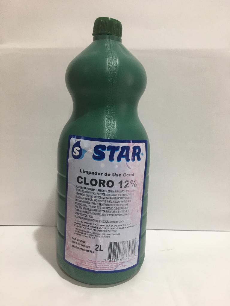 Star - Cloro 12% - 2L - Star Clean Distribuidora